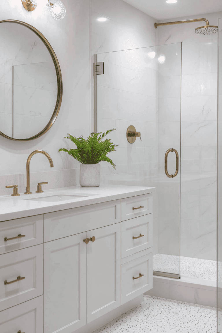 15 Stunning White Bathrooms with Gold Fixtures: A Perfect Blend of ...