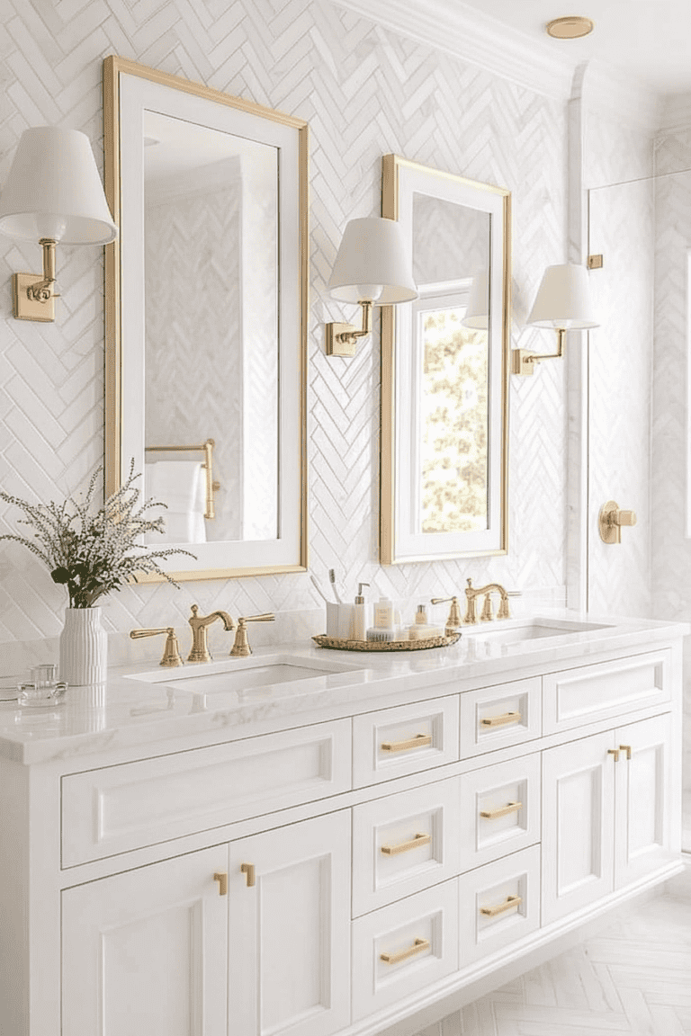 15 Stunning White Bathrooms with Gold Fixtures: A Perfect Blend of ...