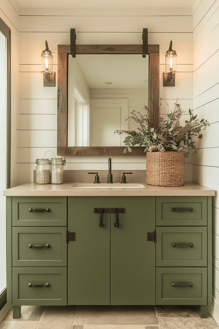 15 Gorgeous Green Vanity Bathroom Ideas to Refresh Your Space - Shower ...