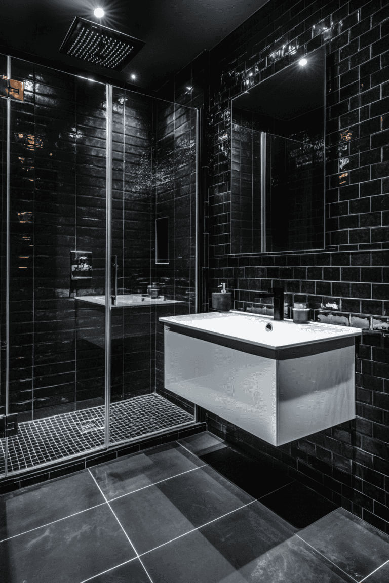 15 Stunning Black Tile Bathroom Ideas to Inspire Your Next Remodel ...